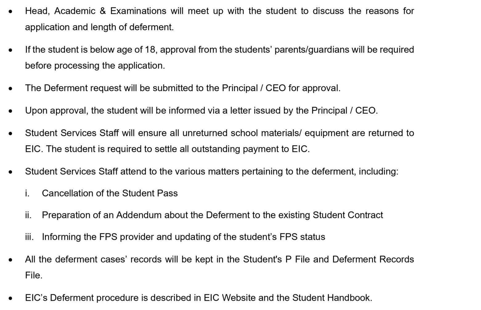 Enrollment Rules – Elmwood International College